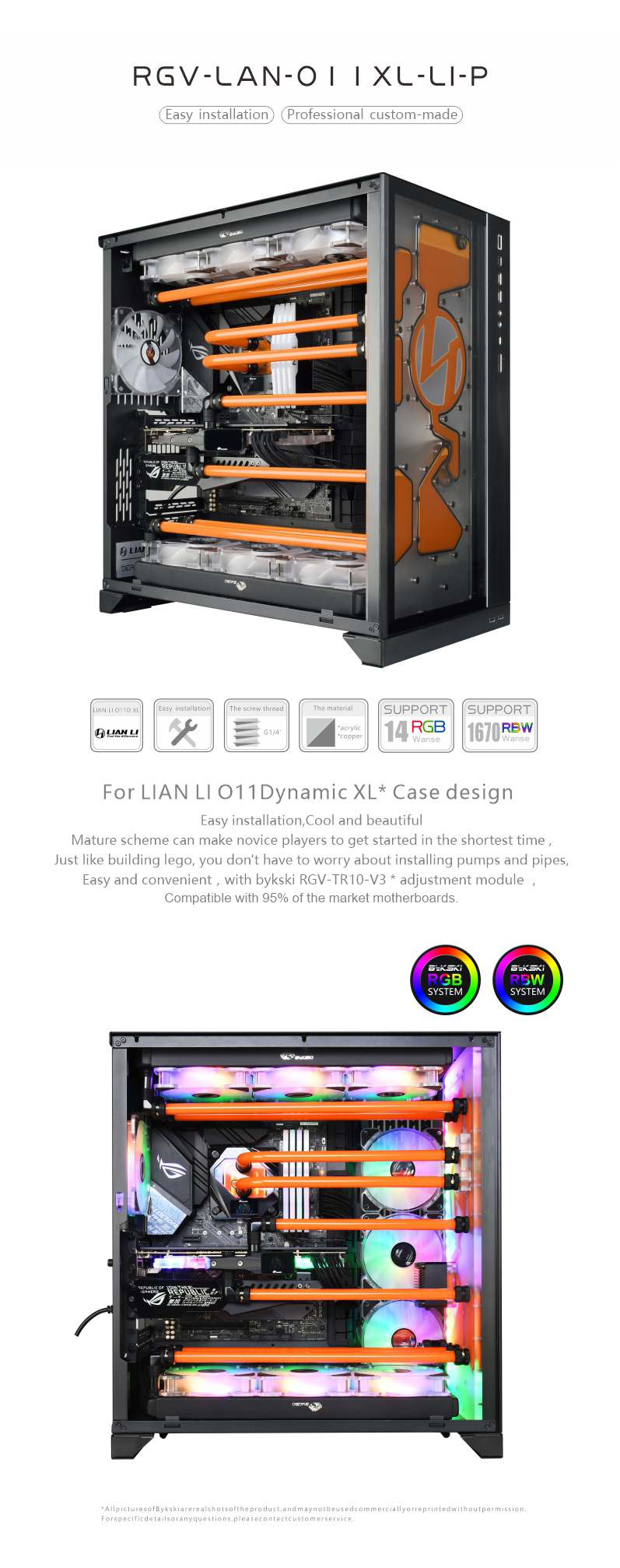 Bykski RGV-LAN-O11XL-LI-P DISTRO PLATE LIAN LI O11 Dynamic XL