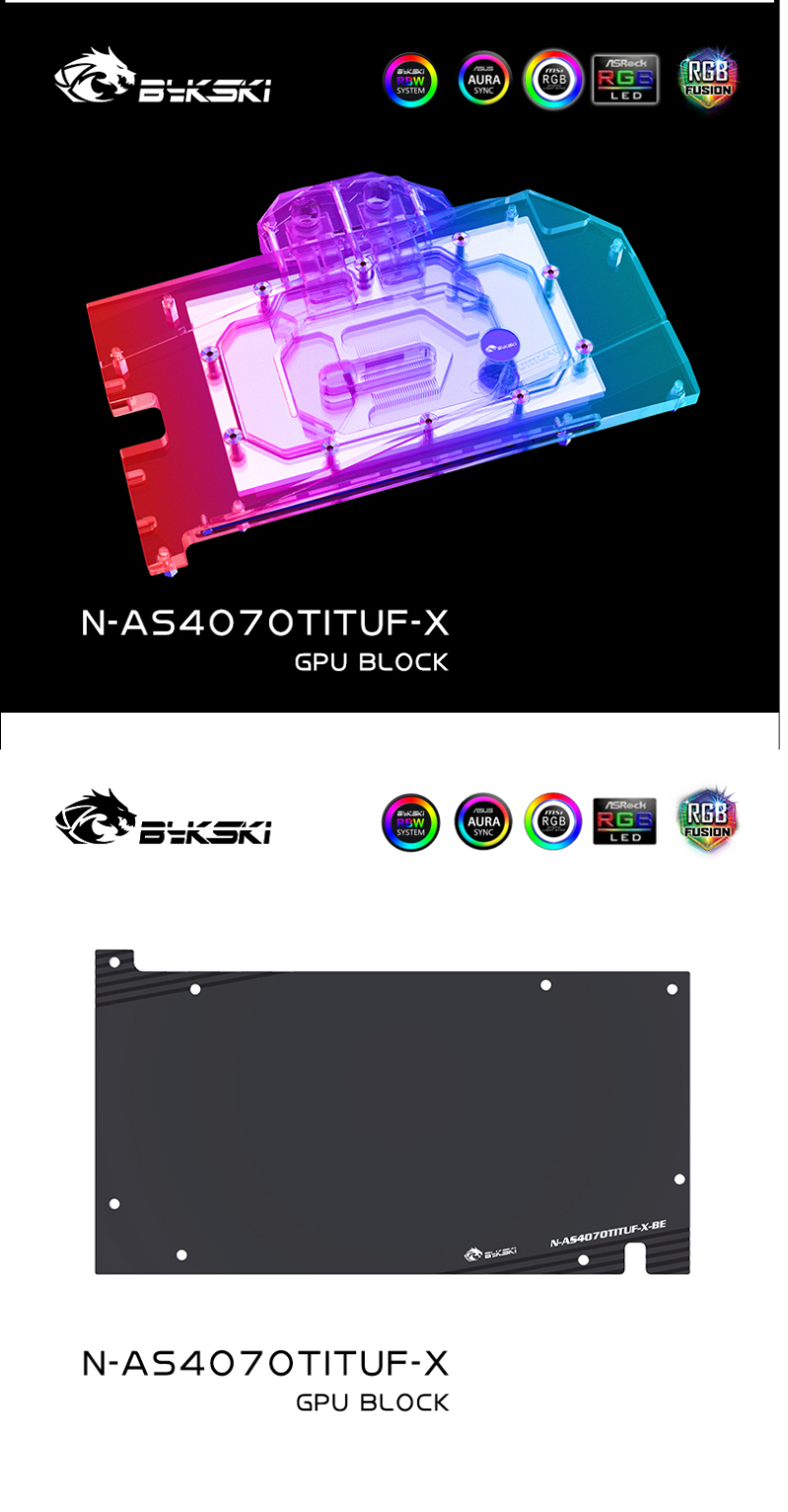 Bykski N-AS4070TITUF-X GPU BLOCK ASUS GeForce RTX 4070 Ti